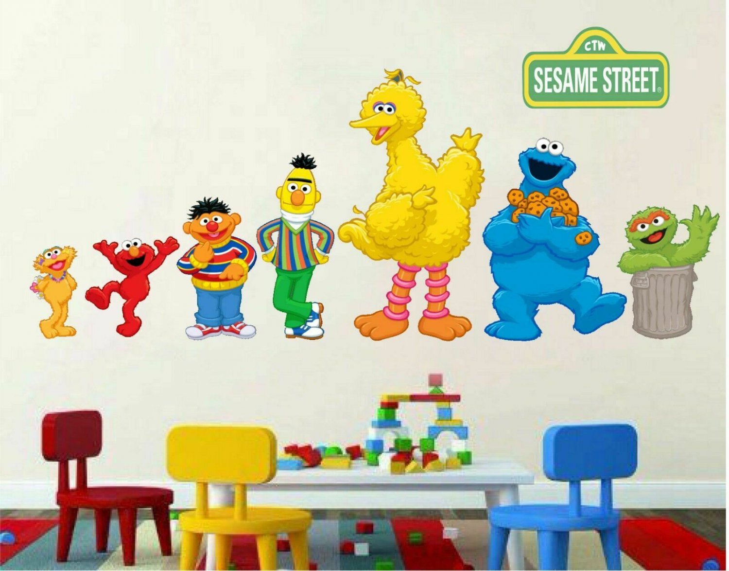 Sesame Street Elmo Oscar Window Decal WALL STICKER Home Decor Art Mural ...