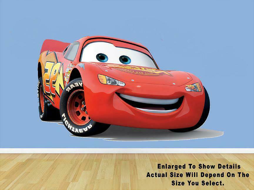 Lightning Mcqueen Disney Cars style MURAL decal room decor wall ...