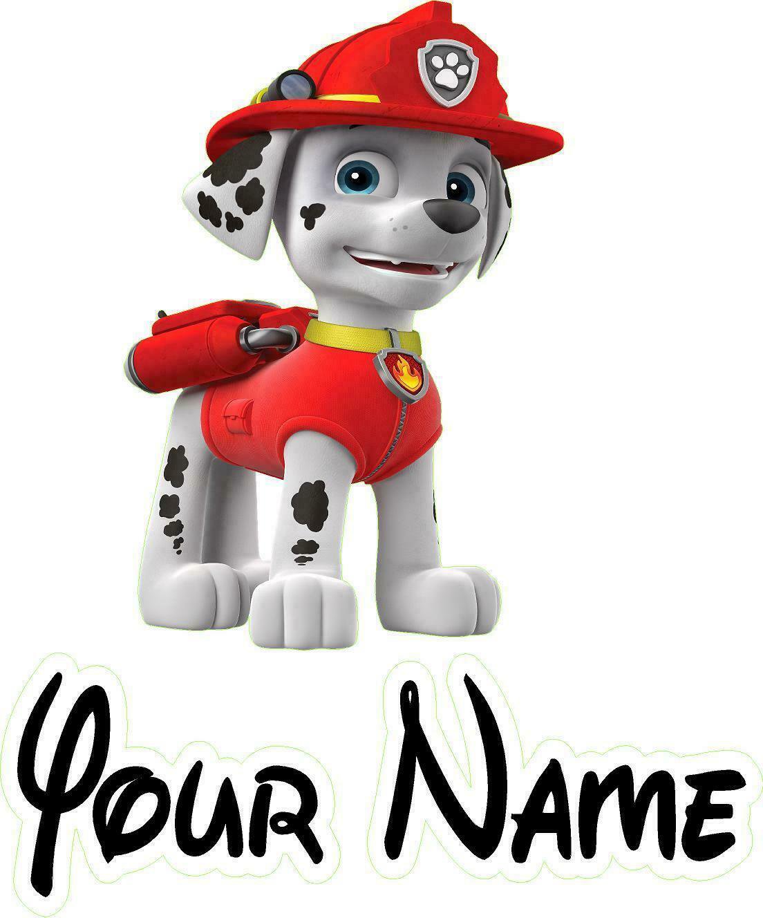 Paw Patrol Marshall Window View Color 3D Wall Sticker Mural CUSTOM NAME ...