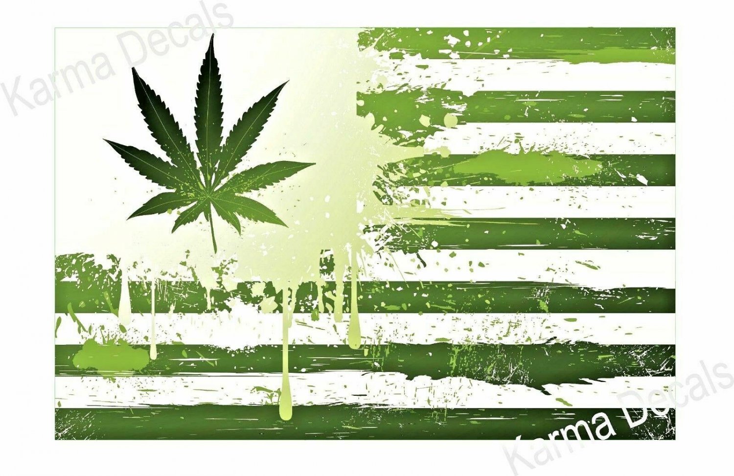 pot leaf american flag weed Decal Sticker Vinyl Decor Car Door Window ...
