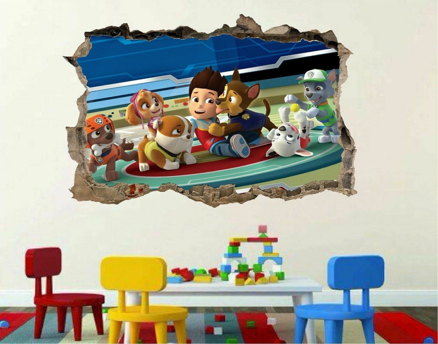 PAW PATROL Skye Marshall chase 3D WALL STICKER decor ART KIDS DECAL ...