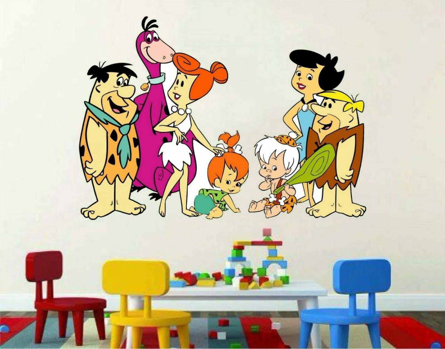 The Flintstones cartoon kids bedroom Window View Decal Graphic WALL ...