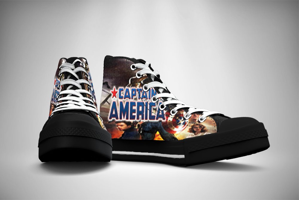 The Avengers Endgame Captain America High Top Men's Shoes
