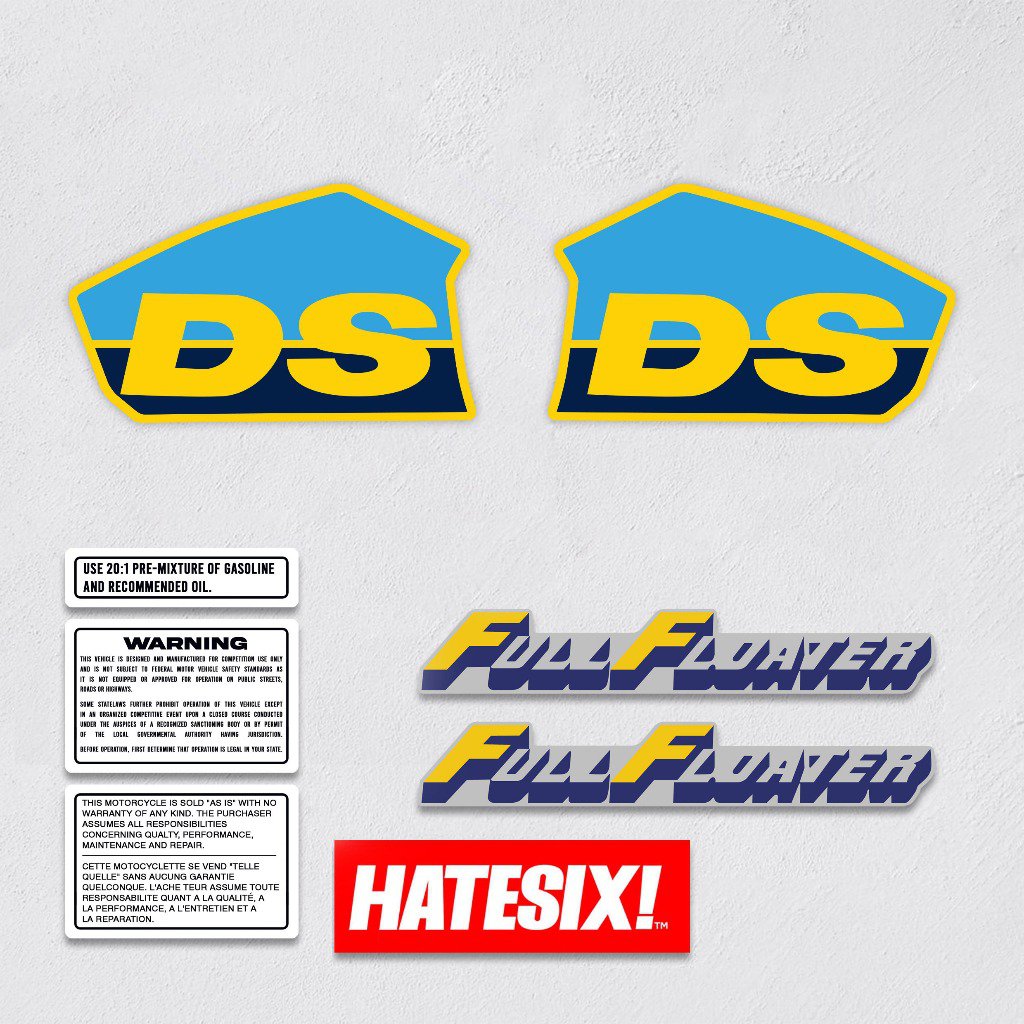 Sticker Decal Suzuki DS 80 1987 Side Cover Fuel Tank (Free shipping)