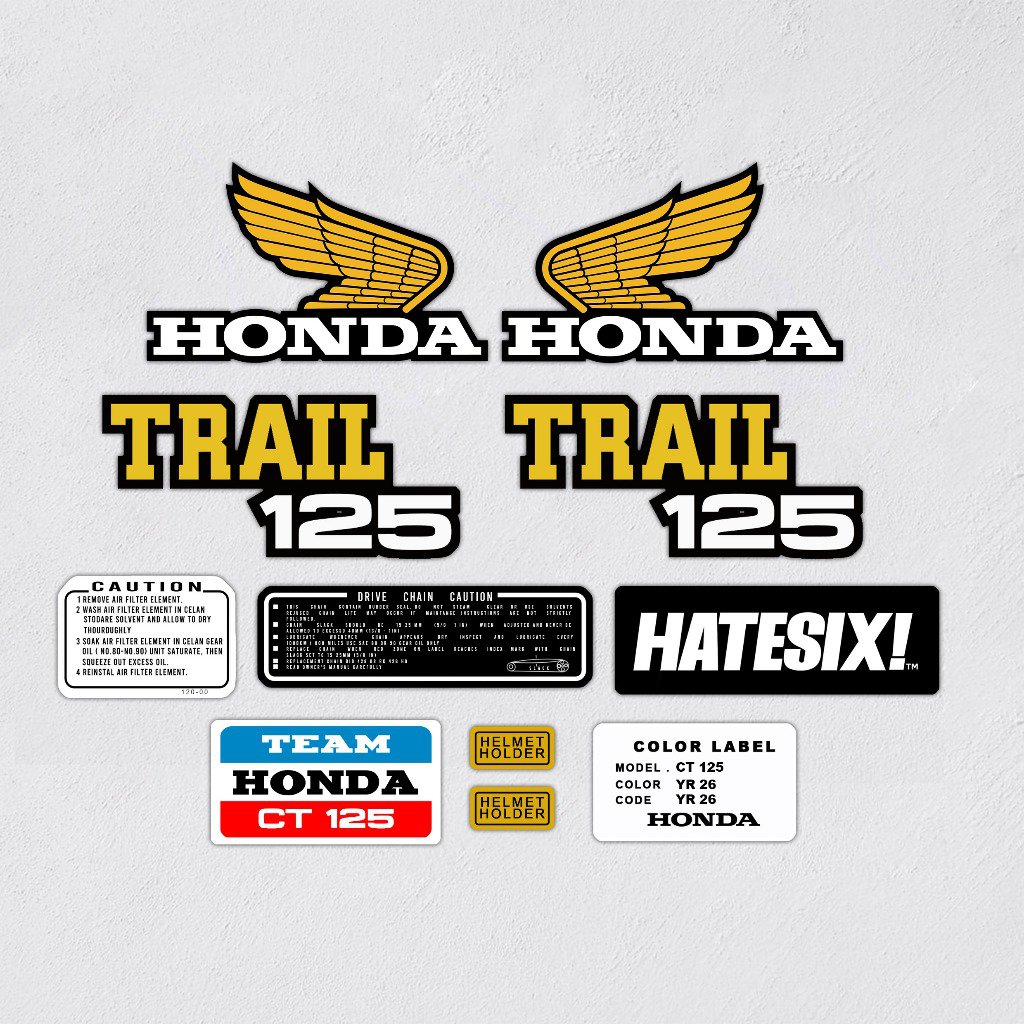 Sticker Decal Honda Ct125 Trail 125 1977 Side Cover Fuel Tank (Free ...