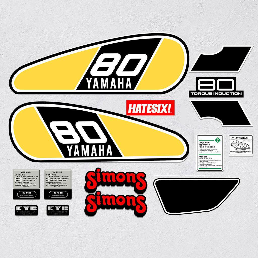 Sticker Decal Yamaha GT80 GT 80 1976 Minitrail Side Cover Fuel Tank (Free shipping)