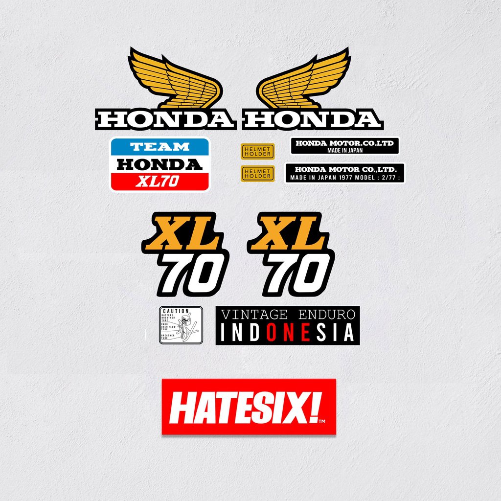 Sticker Decal Honda XL 70 XL70 Side Cover Fuel Tank (Free shipping)