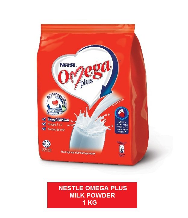 NESTLE OMEGA PLUS MILK POWDER 1 KG (HELPS LOWER CHOLESTEROL FOR ADULT)