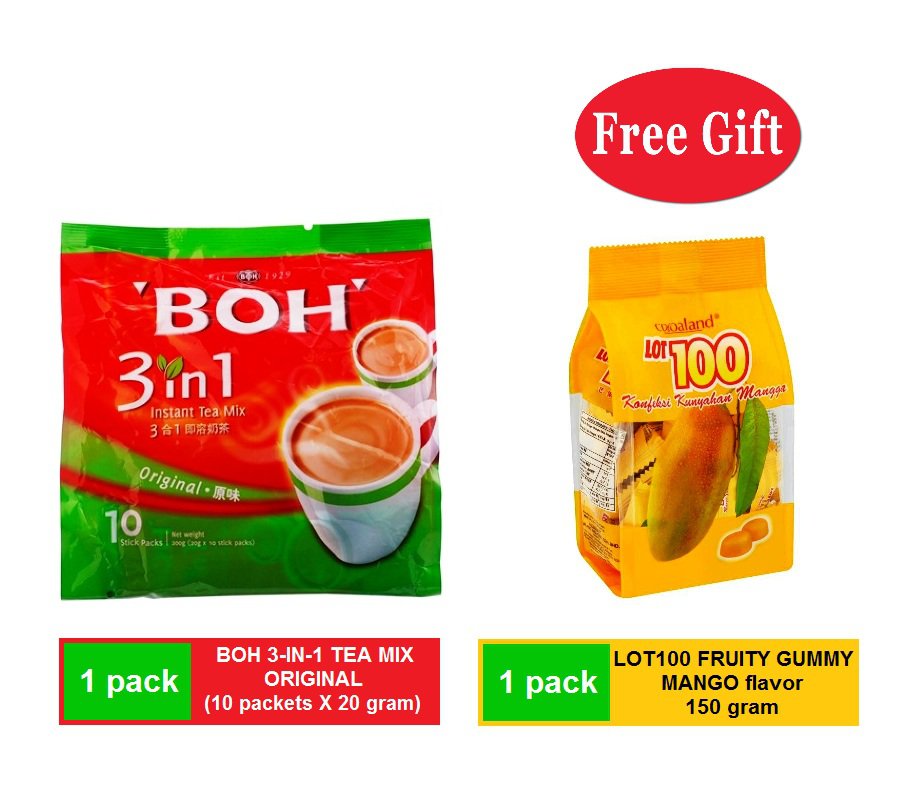 BOH INSTANT TEA MIX (MILK TEA) ORIGINAL 3-IN-1 (10 sticks X 20 gram)