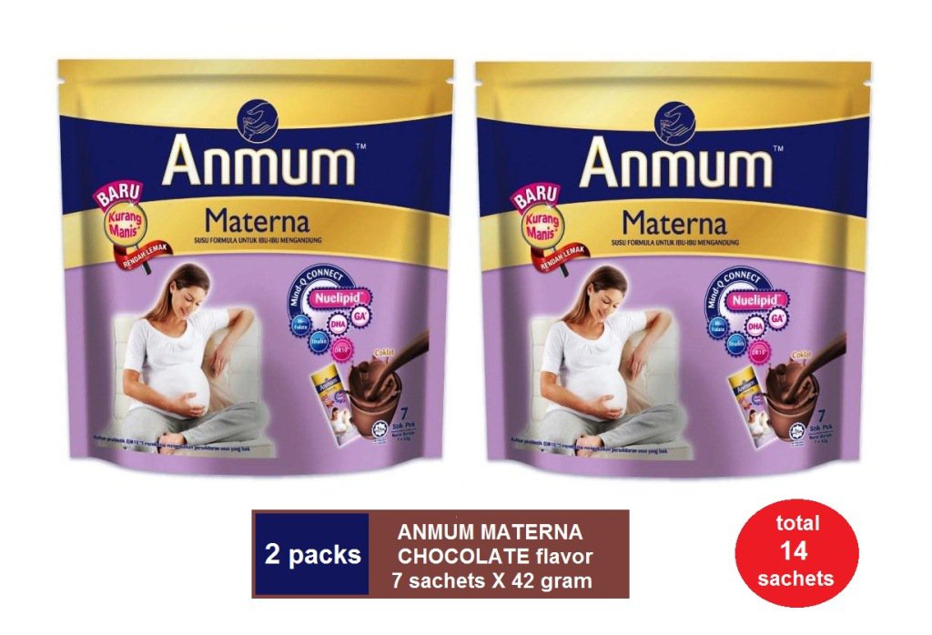 (2 PACKS) ANMUM MATERNA MILK POWDER (7's X 42g) - CHOCOLATE Flavor ...