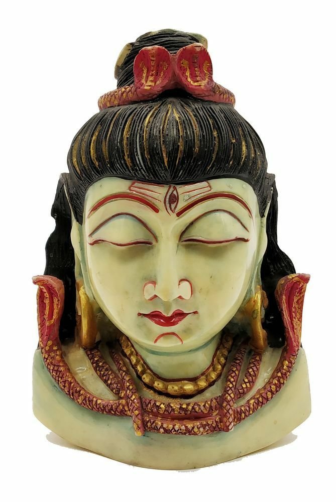 Synthetic Lord Shiva Face Mahadev Statue Third Eye God Resin Shiv