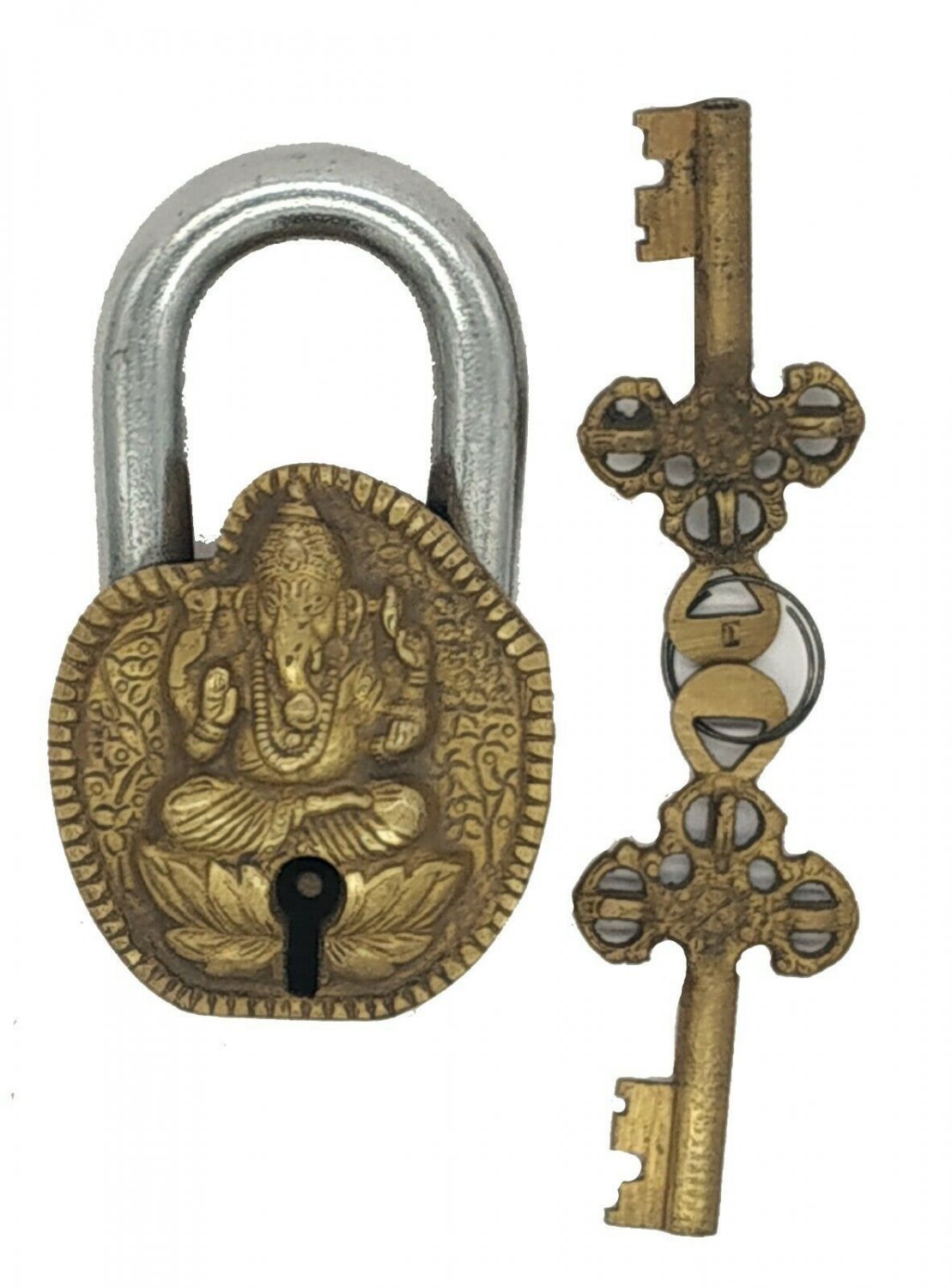 Brass Antique Finish Door Lock Traditional Ganesh Lock