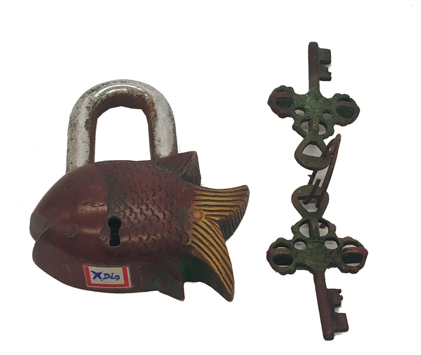 Brass Antique Finish Door Lock Traditional Fish Lock