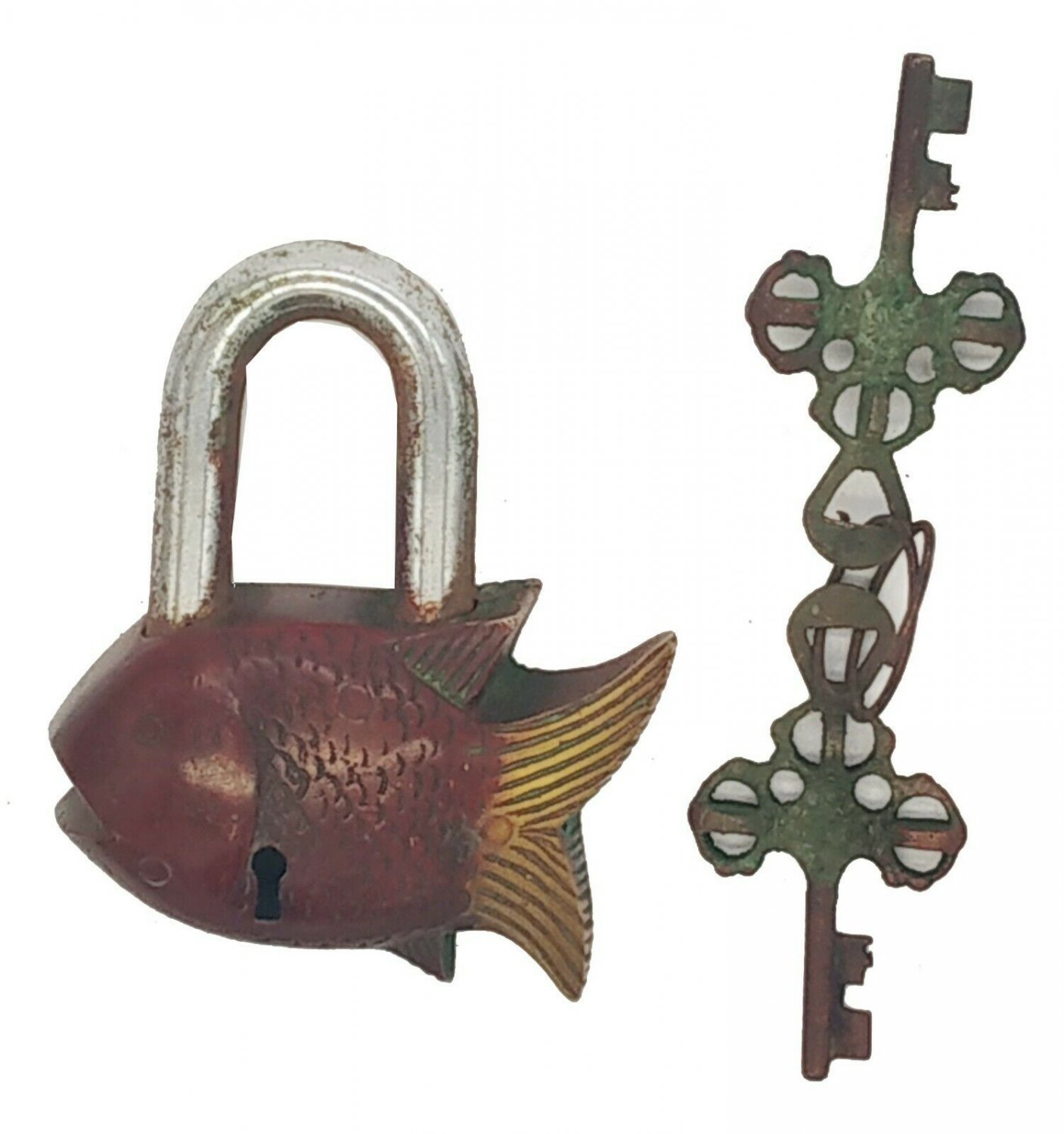 Brass Antique Finish Door Lock Traditional Fish Lock