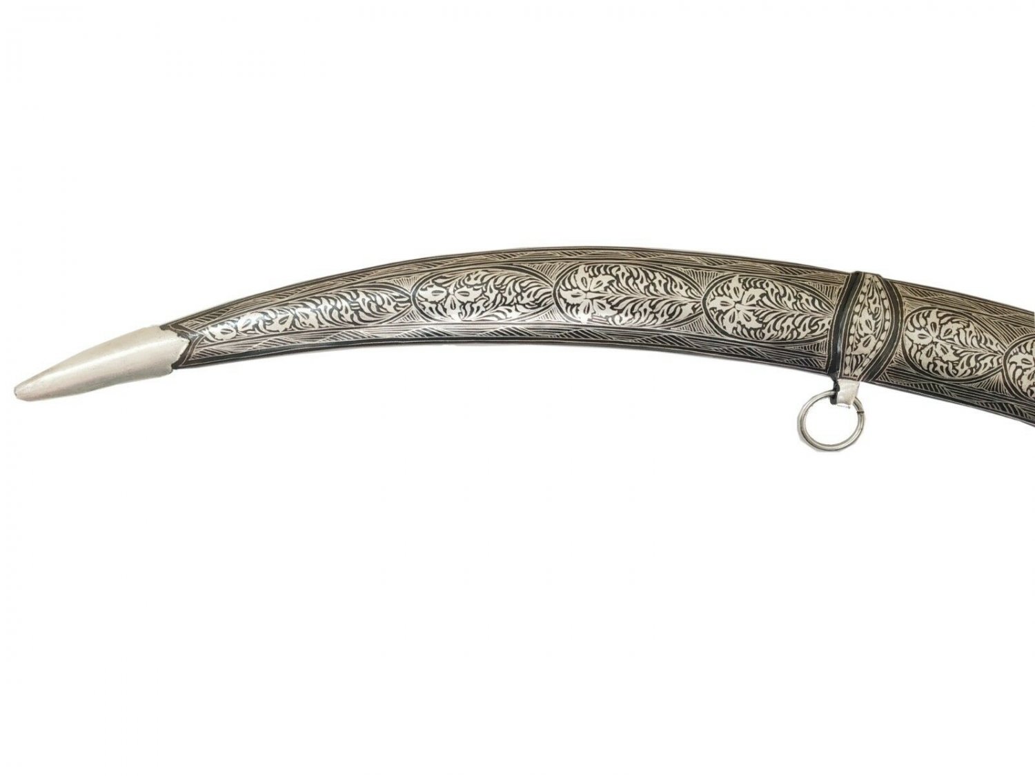 Dagger Sward Handcrafted Engraved Silver work Koftgiri Damascus Blade