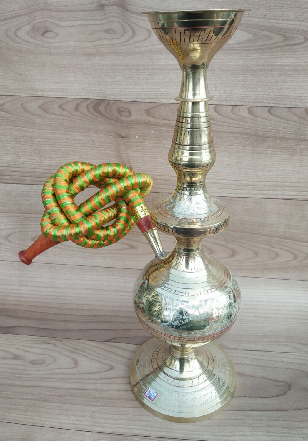 Hukka 12" Golden Indian Brass Vintage folding Hooka Set Pipes Antique ...