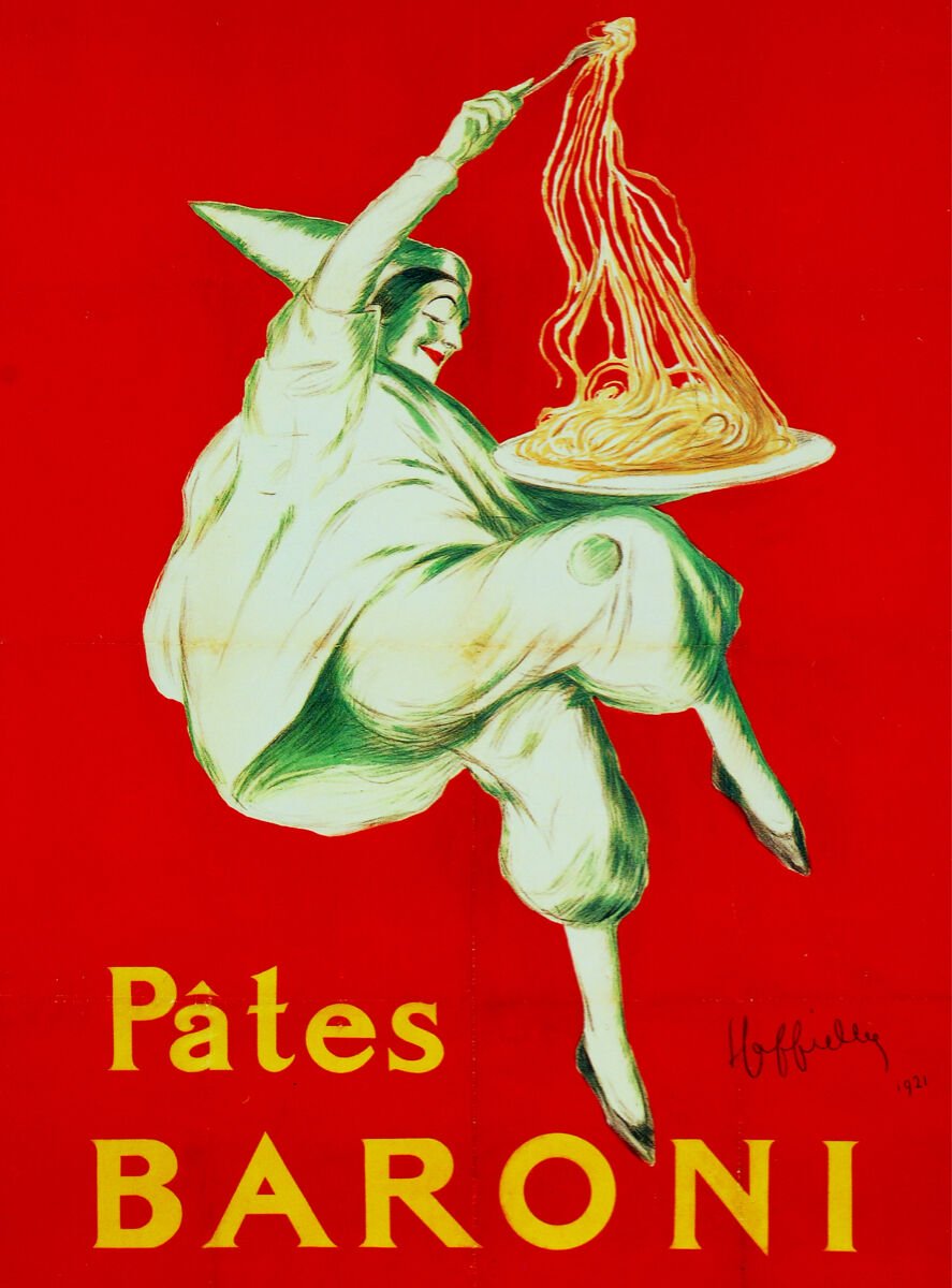 13x19"Poster on Canvas.Home Interior design.Italian pasta Baroni.Red.10644