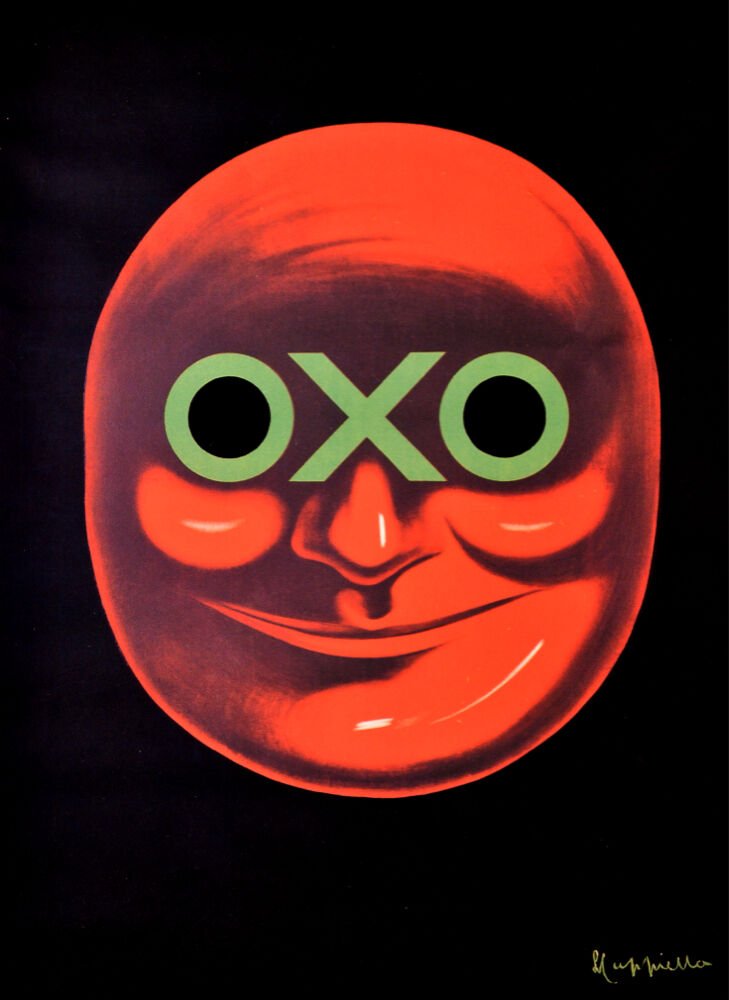 2257. OXO Red face unusual Art Decoration POSTER. Home Graphic Design.