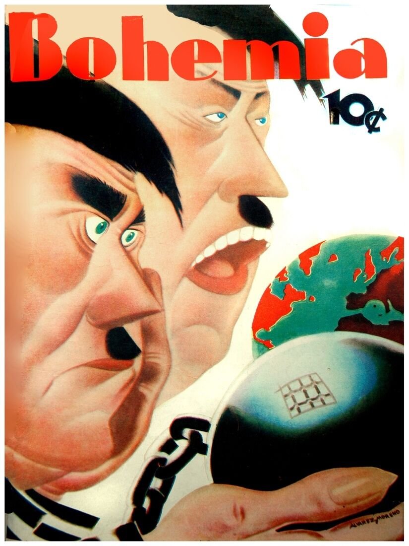 7009.Bohemia.world politics.nazi men hold ball and chain.POSTER.art ...