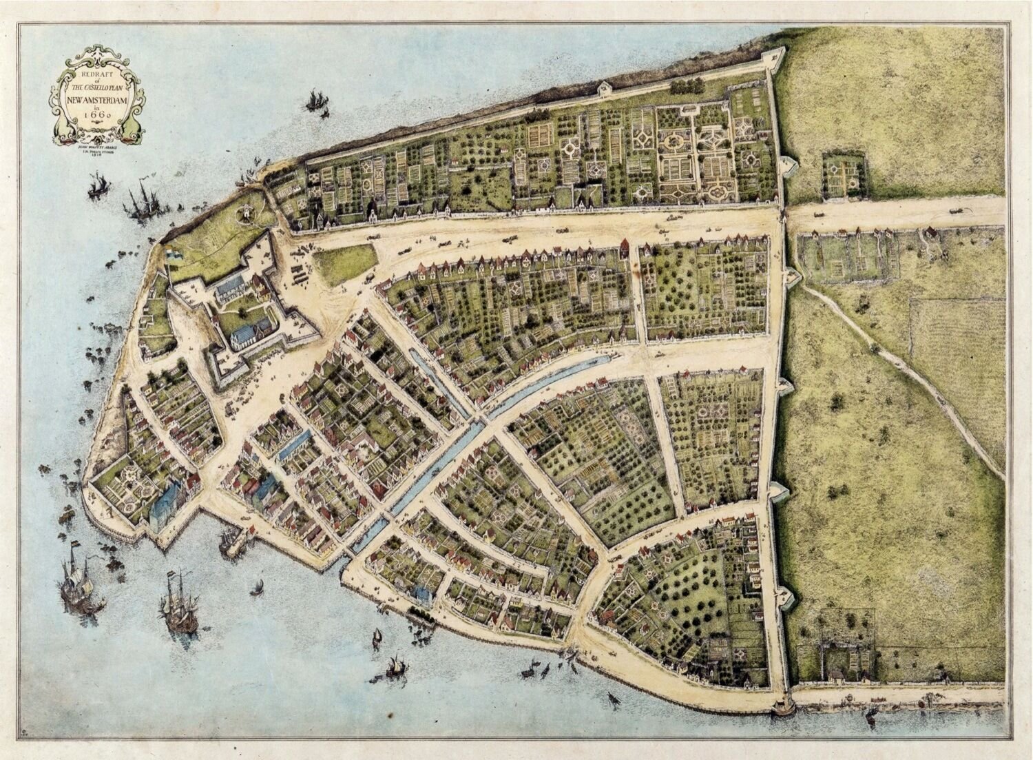 3397.Map of Amsterdam in 1660 POSTER.Castle Plan art.Room Home Wall ...