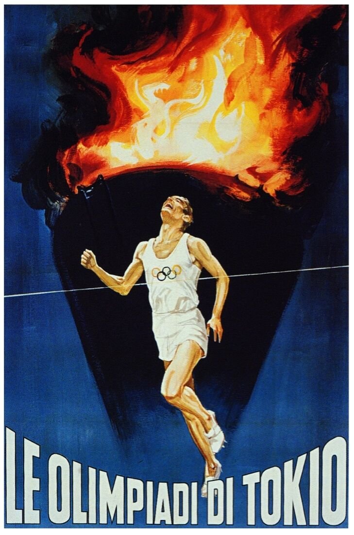 6955.Le olimpiadi di tokio.japanese olympian running.POSTER.art wall decor