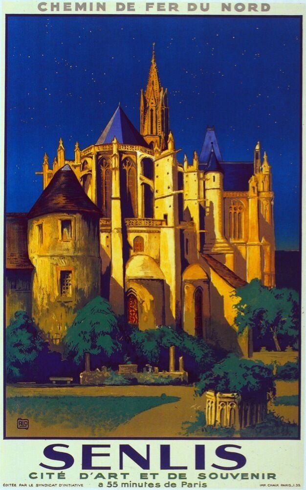 3175.Senlis Castle Palace POSTER.French Travel art.Room Home art decor