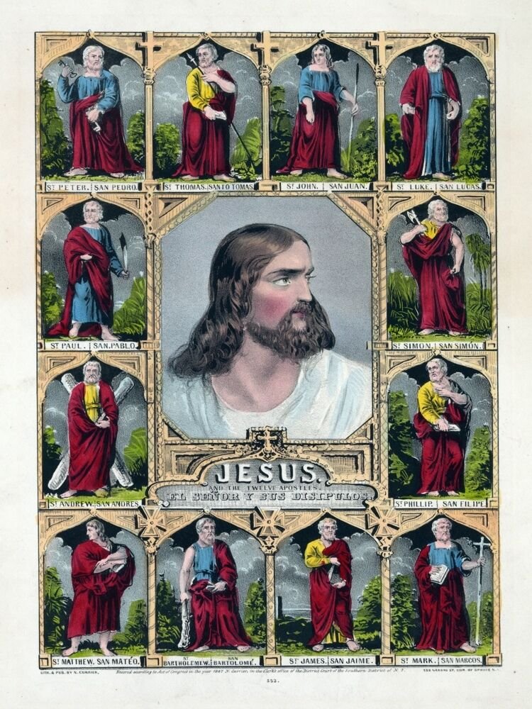 4621.Jesus portrait.images of twelve disciples.POSTER.decor Home Office art