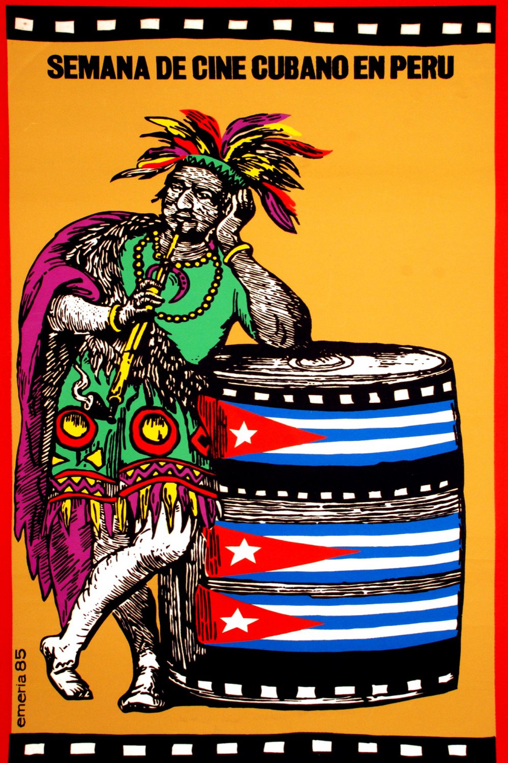 Movie Poster decor for Cuba film.PERU.Peruvian Inca.art.Semana de cine ...