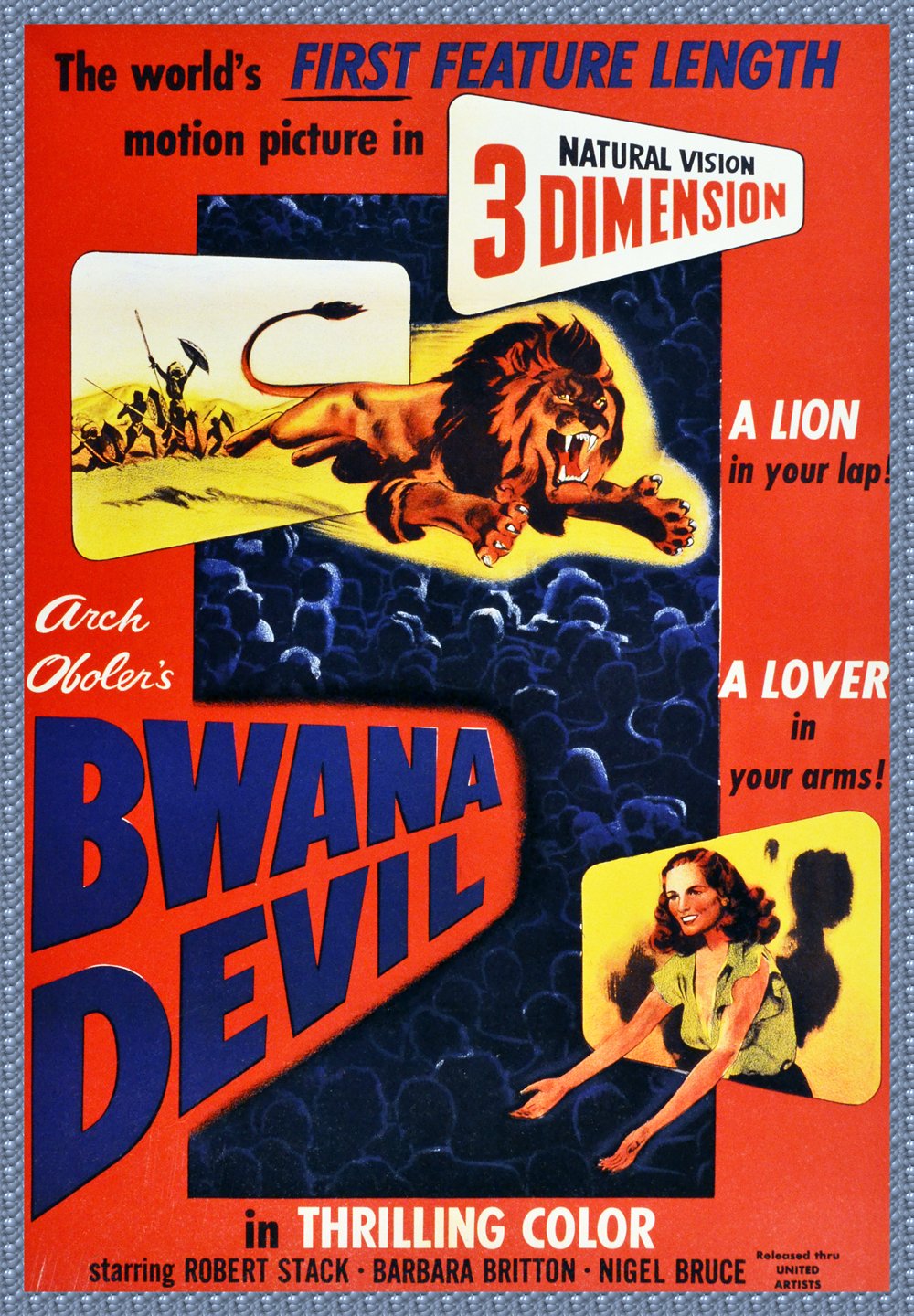 Decorative movie Poster.Bwana Devil in 3d film.9471