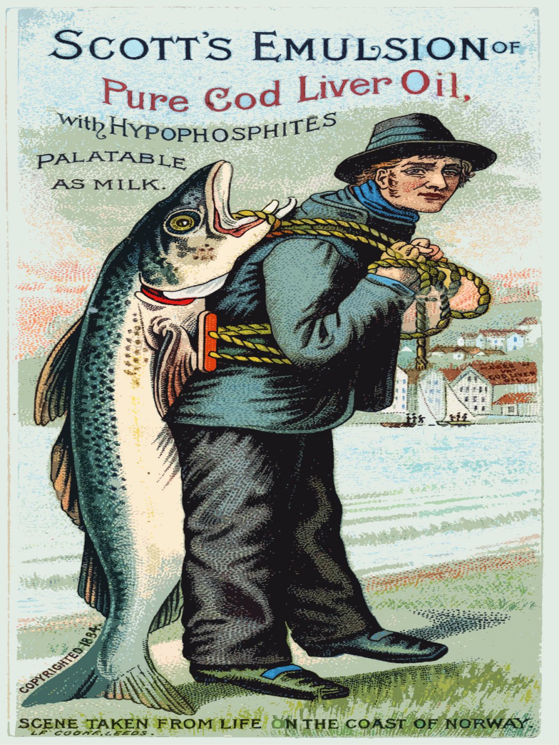 Decoration 8x10 Poster.Room art wall design.Cod Liver oil Emulsion ad.9275