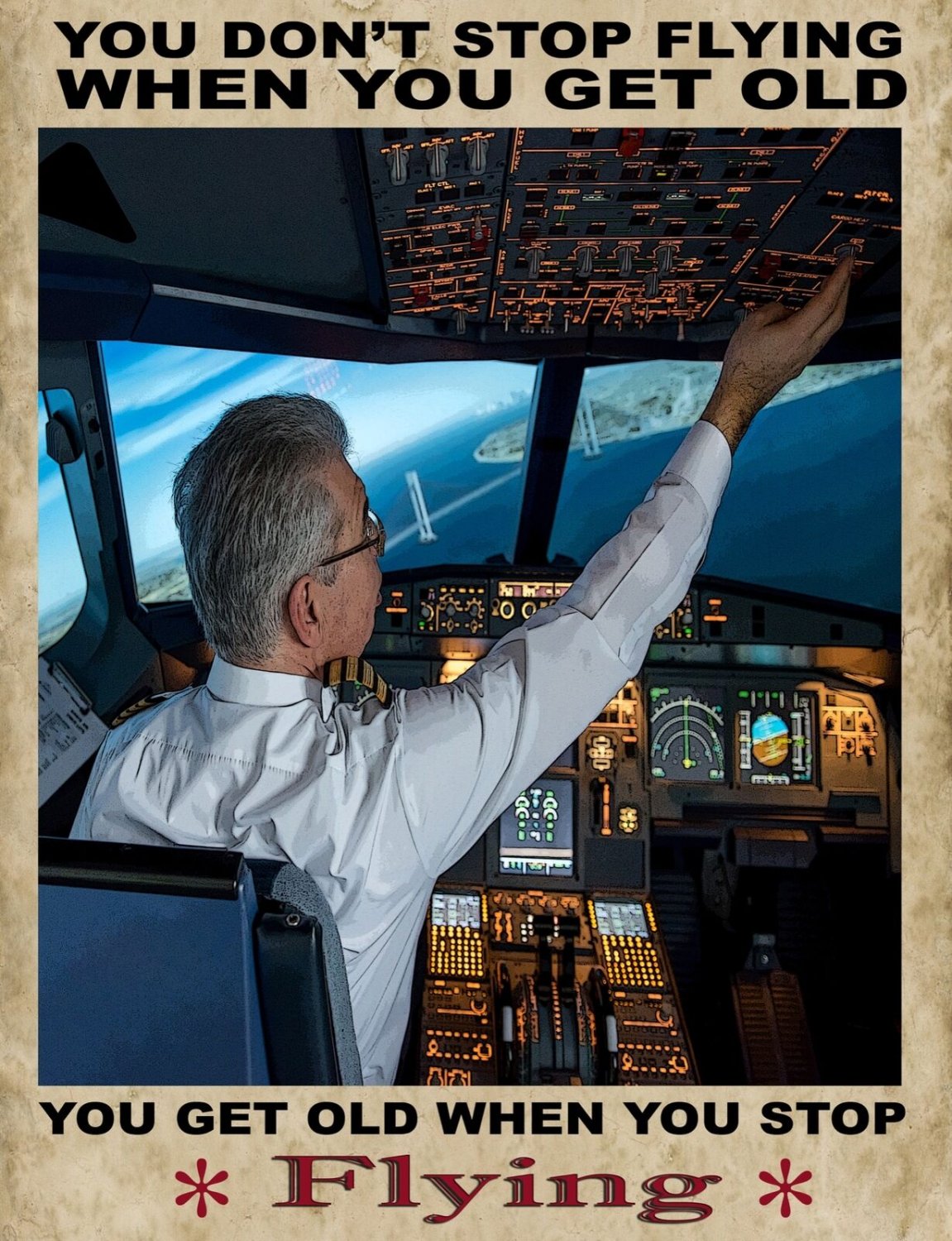 9421.Decoration Poster.Room wall.Don't stop Flying when u get old.Pilot ...