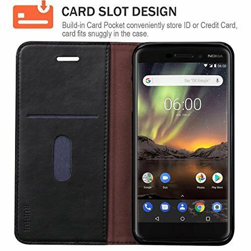 Nokia 7.1 Case 2018 Case Card Slots Kickstand Classic Leather Wallet ...