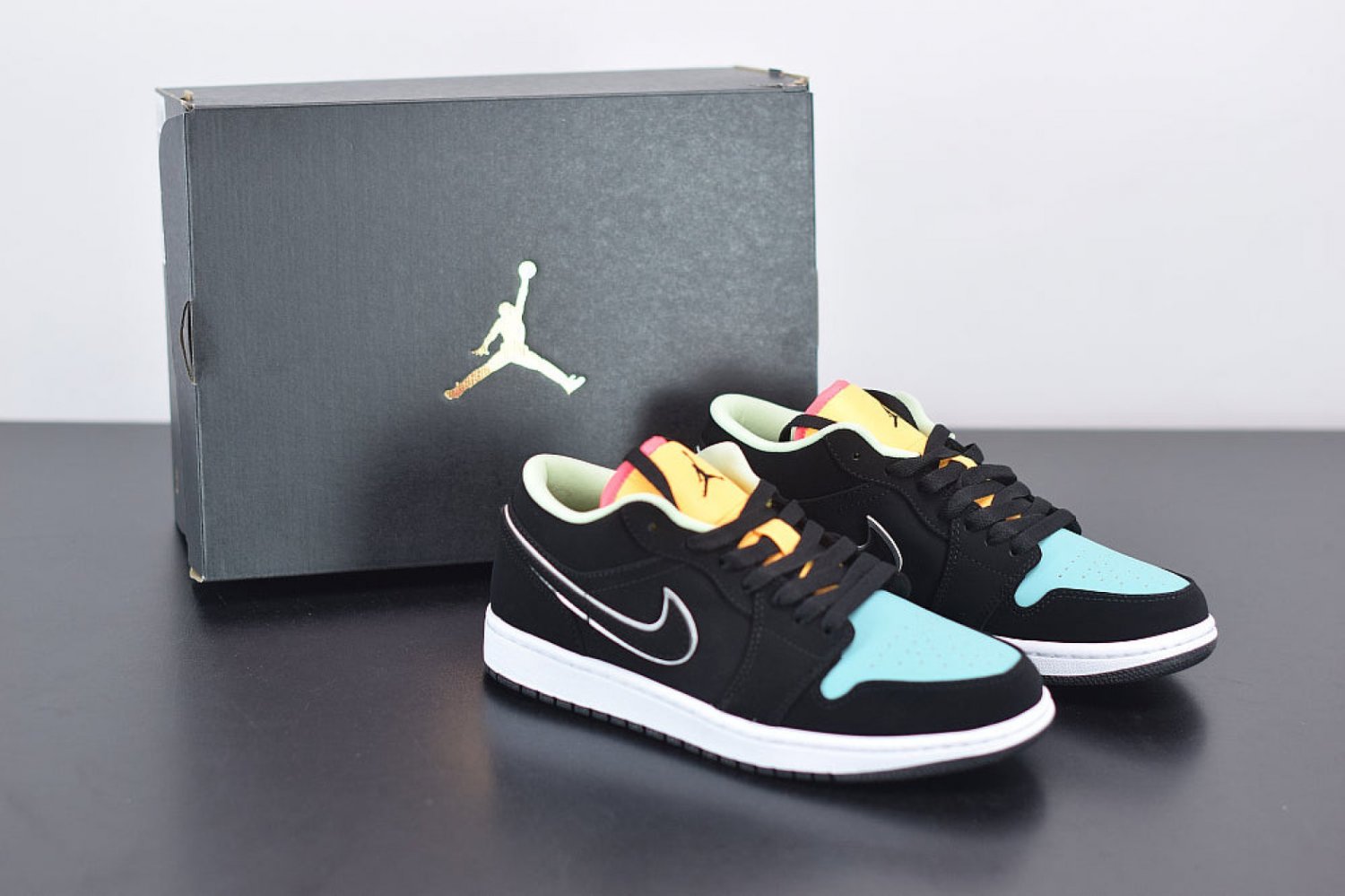 Nike Jordan 1 Low X Travis Scott Black And Ocean Blue Swoosh