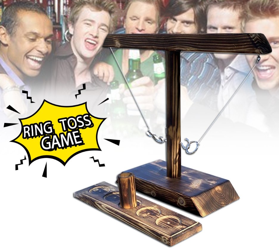 Shot Ladder Ring Toss Game Party Drinking Games Fast-paced Handheld Wooden Board