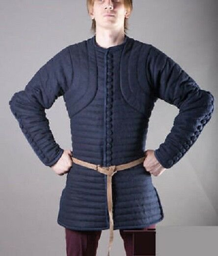 New Medieval Blue Color Gambeson Renaissance Jacket Viking Costume ...