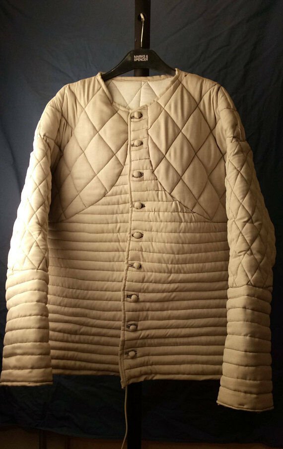 Thick padded Medieval Gambeson Camel Jacket COSTUMES DRESS SCA coat Aketon