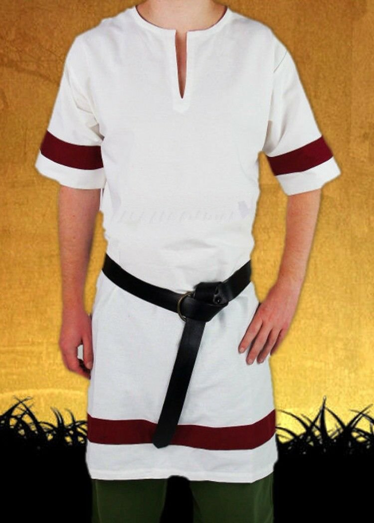 Medieval Battle Ready BRAIDED TUNIC WHITE LARP SCA Cosplay Re enactment