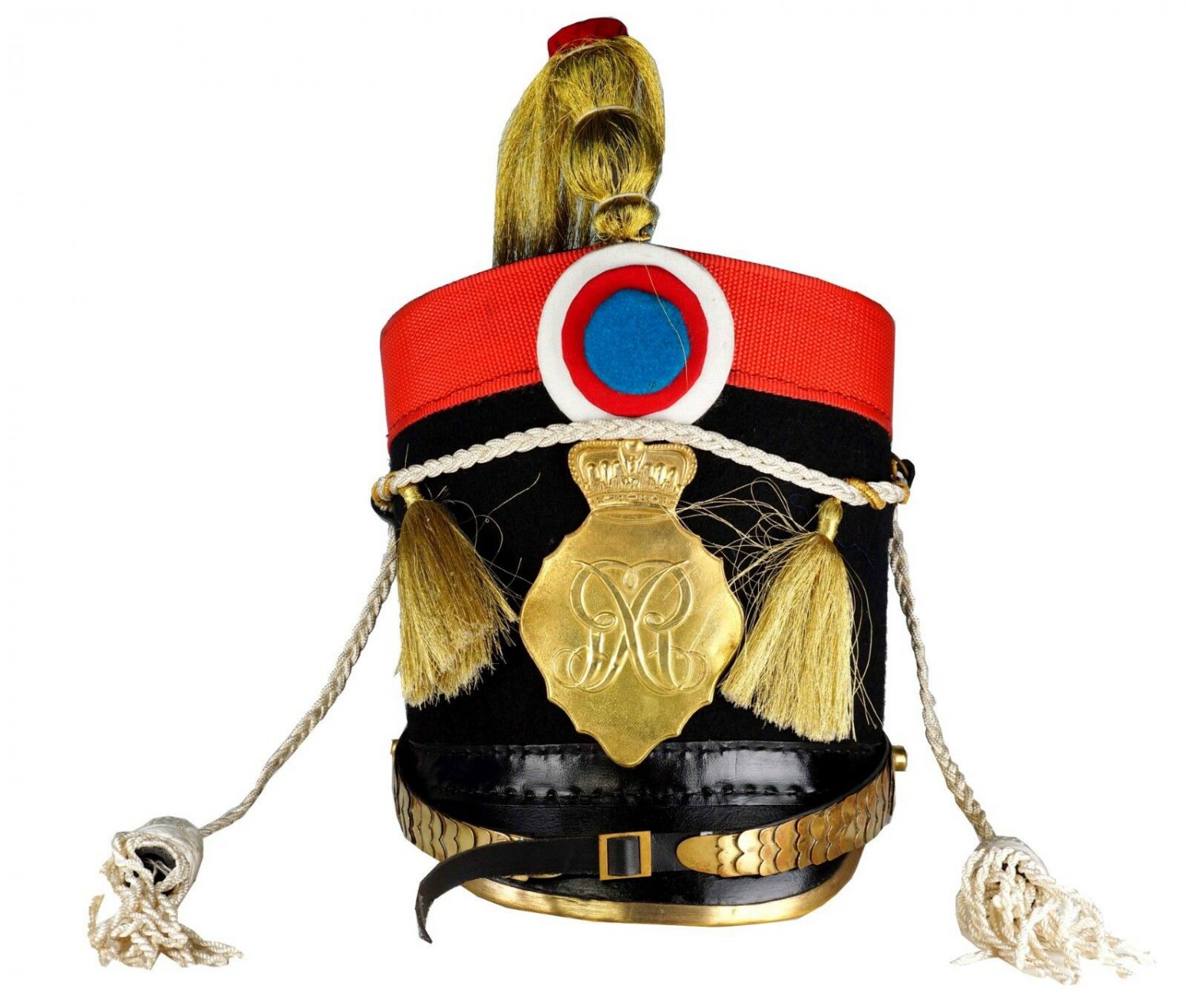 British Leather Shako Militaria France Waterloo Helmet Role Play Movie