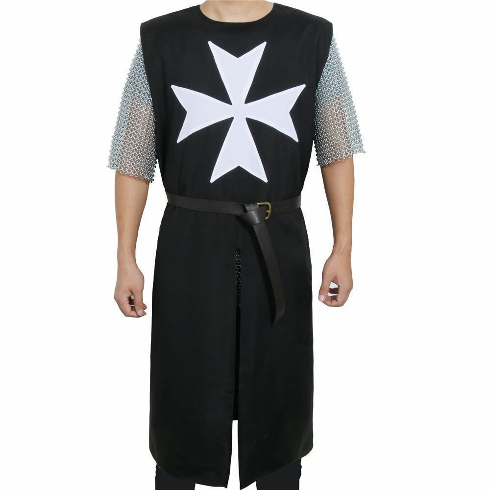 Medieval Viking Black Color Templar Knight Renaissance Tunic For Armor ...