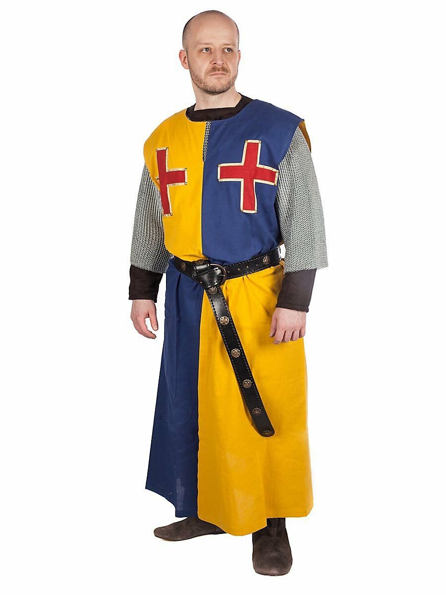 Medieval Viking Blue/Yellow Color Templar Knight Tunic For Armor ...