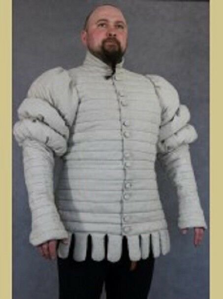Thick padded Gambeson White coat Aketon Medieval Jacket vest Armour