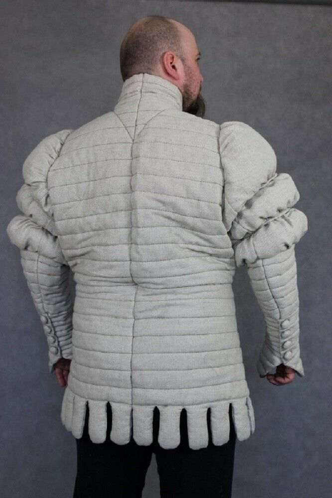 Thick padded Gambeson White coat Aketon Medieval Jacket vest Armour