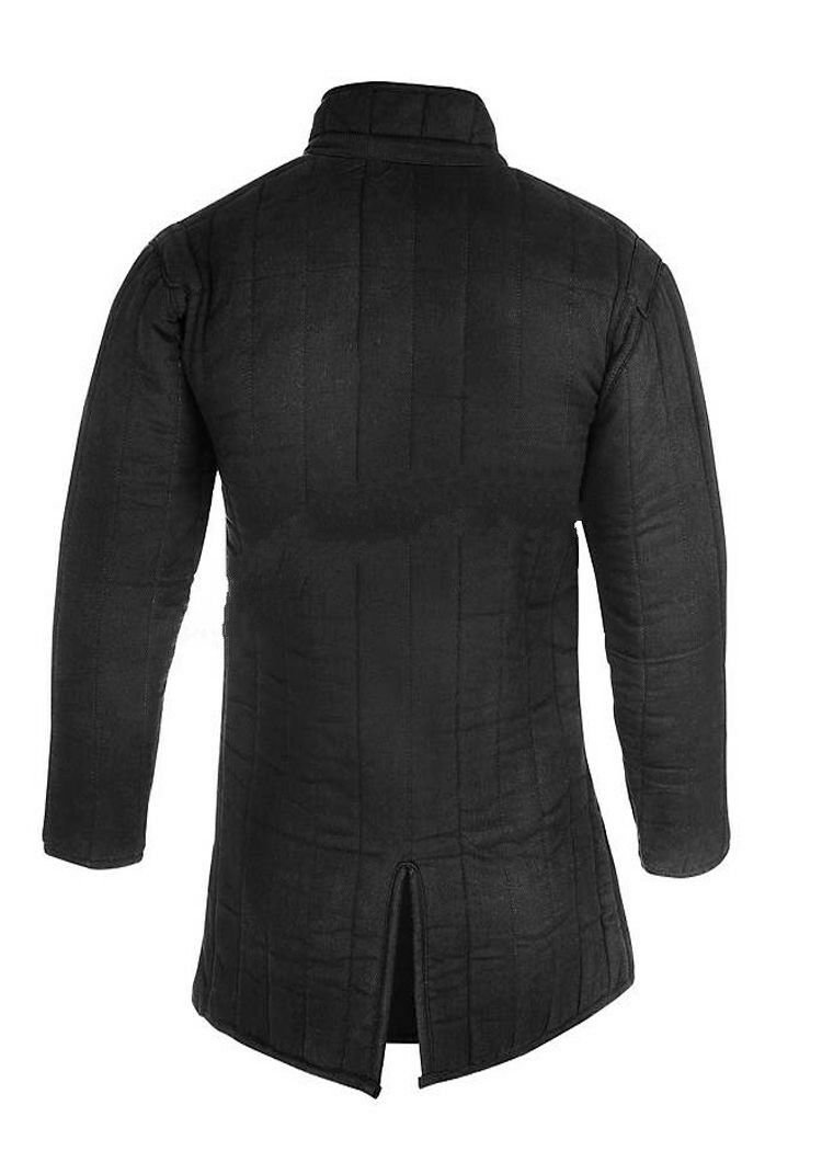 Medieval gambeson Padded armor Black Reenactment SCA Arming jacket armour