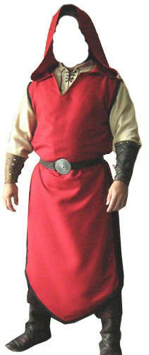 Medieval Peasant Tunic Red With Cape Renaissance Clothing Viking Shirt ...