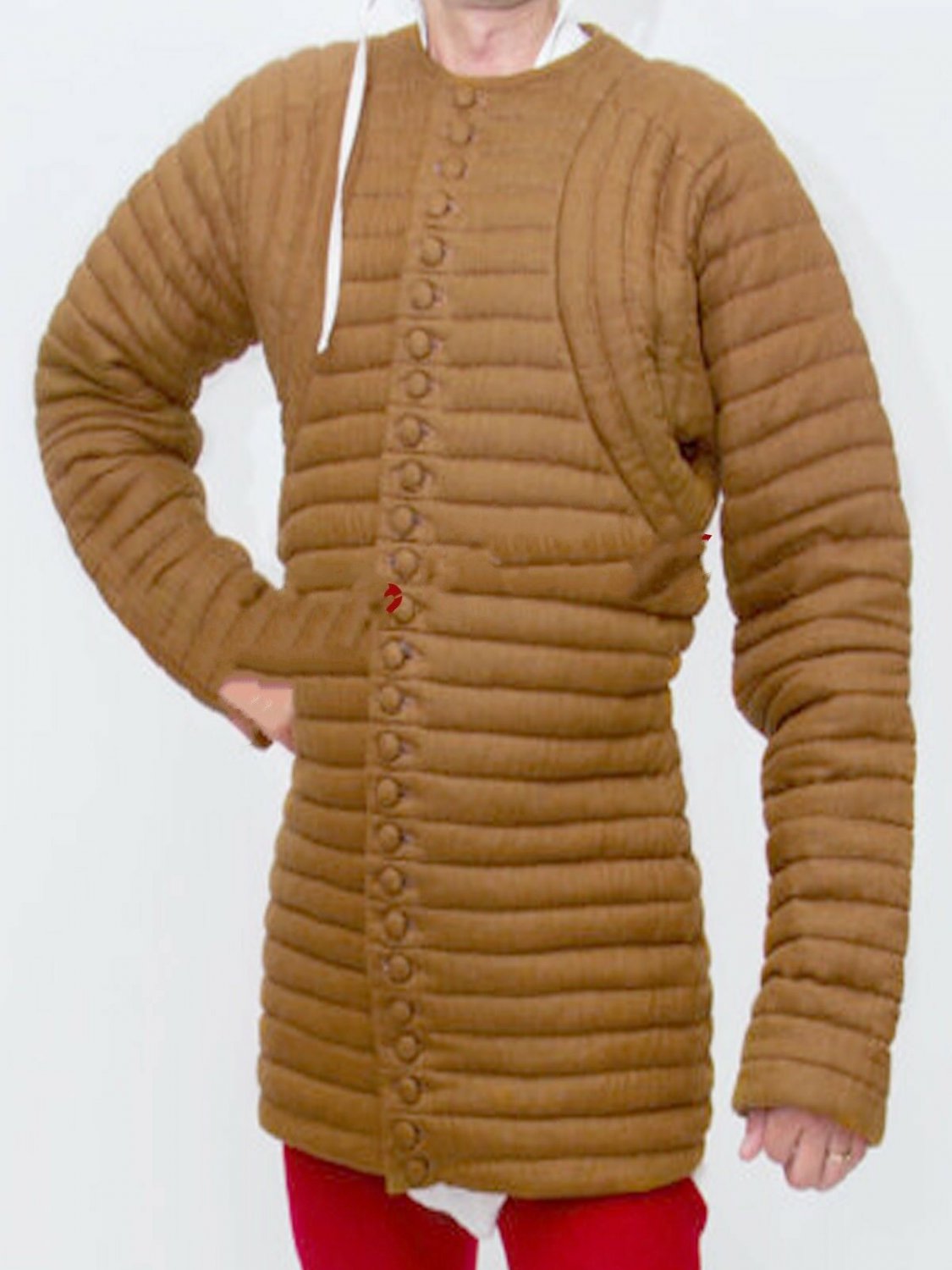 Thick padded Gambeson Camel Medieval Jacket vest Armour COSTUMES DRESS SCA