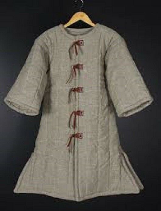 Large Gambeson White Type I Medieval Padded Armour Coat Fighting Arming ...