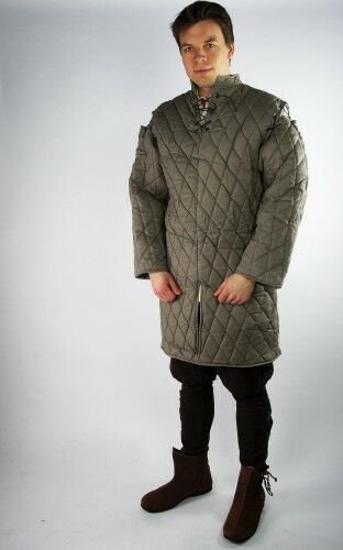 New Gray Gambeson Medieval Padded Armour Good Coat Fighting Arming ...
