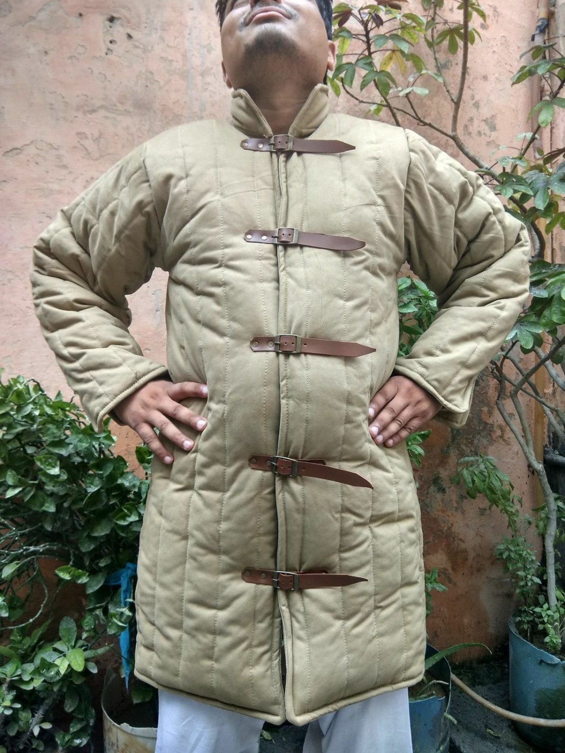 Camel Color Viking Medieval Reenactment Gambeson Renaissance Thick ...