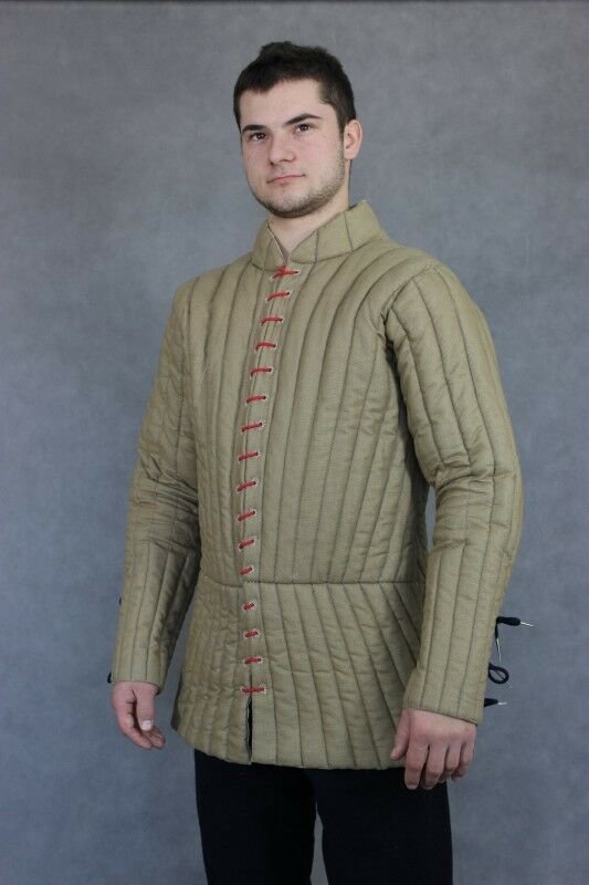 New Medieval Viking Renaissance Thick Padded Camel Color Gambeson For Armor