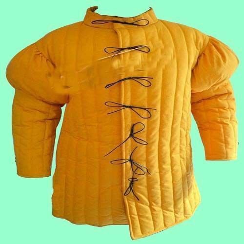 Medieval Thick Padded Gambeson Yellow suit of armor quilted costumes ...